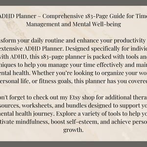 ADHD & Mental Health Planner, ADHD Planners Therapy Worksheets, ADHD ...