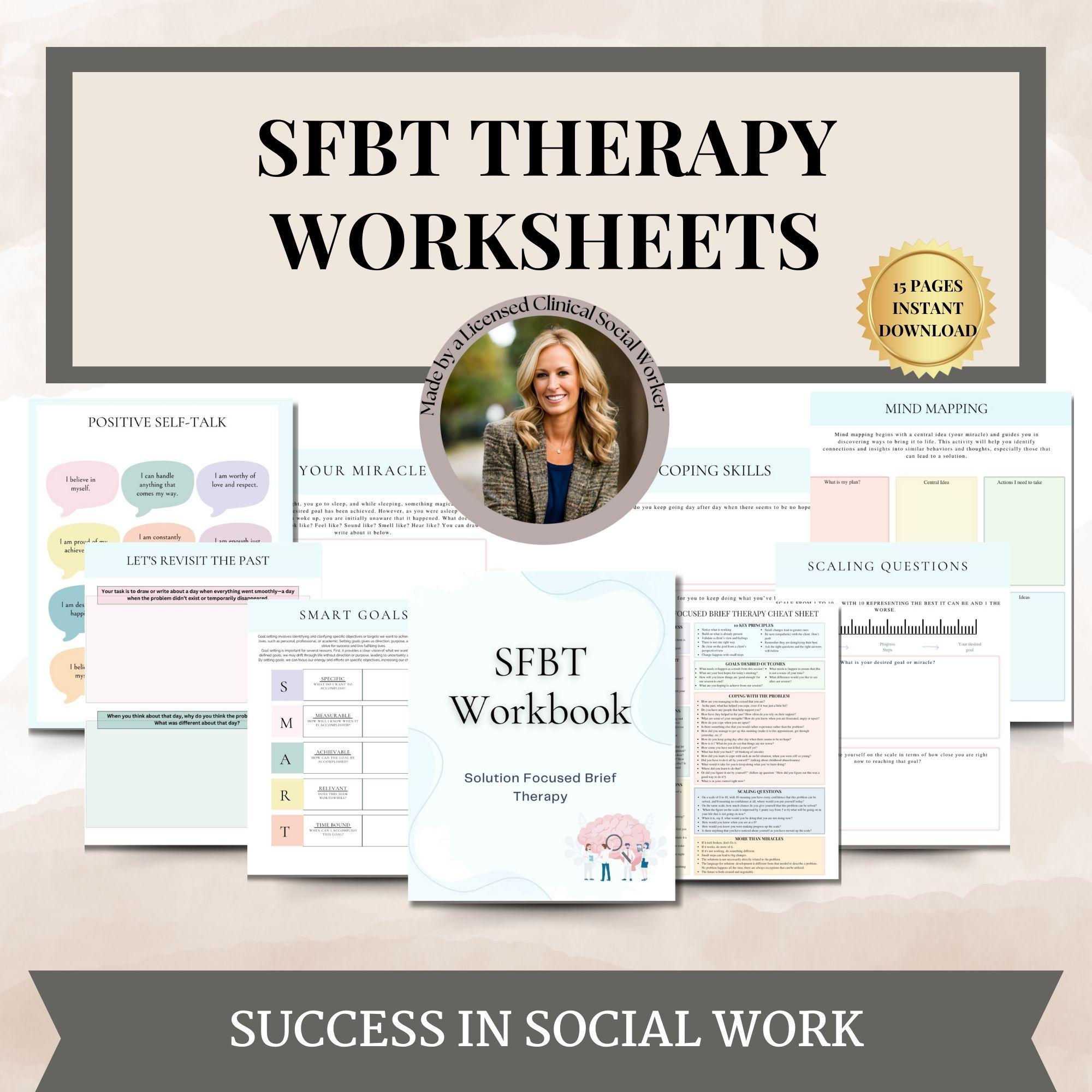 Solution Focused Therapy Worksheets, Mental Health,sfbt Worksheets ...