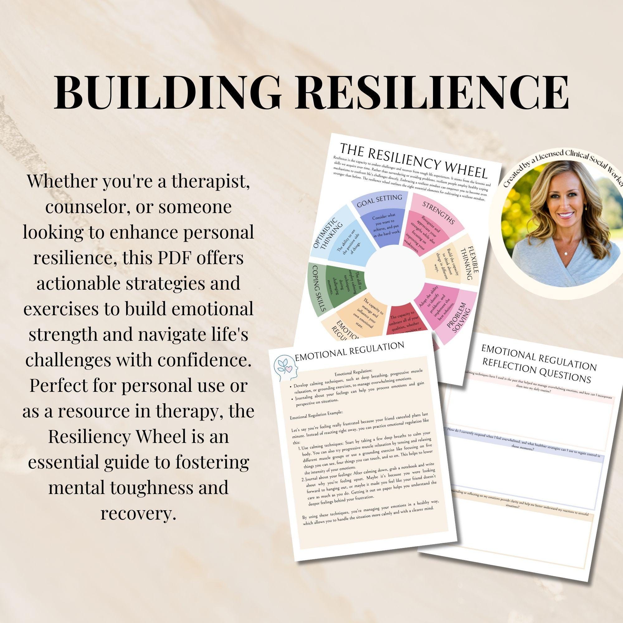 Building Emotional Resilience Resiliency Wheel, Building Resilience Psychoeducational Worksheets ...