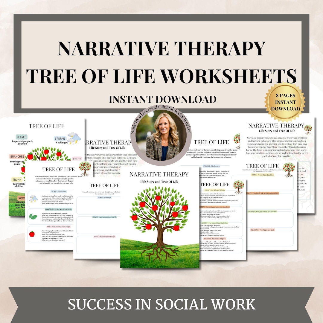 Tree of Life Narrative Therapy Life Story Worksheet, Tree of Life, PTSD ...
