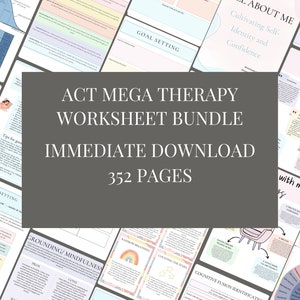Acceptance and Commitment Therapy Mega Bundle Worksheets, ACT Metaphors ...