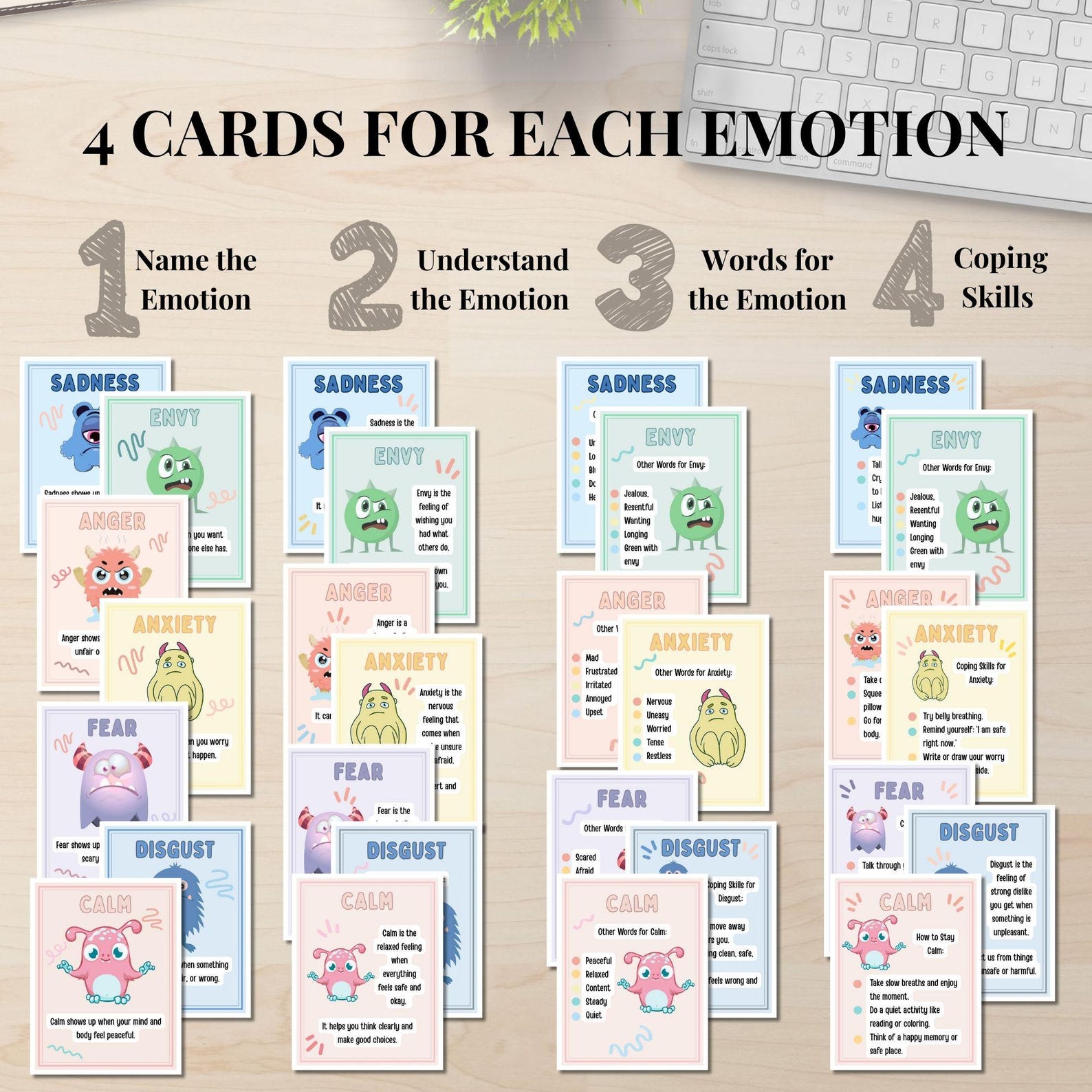 Emotional Regulation Coping Skill Therapy Flashcards for Kids Tool for ...