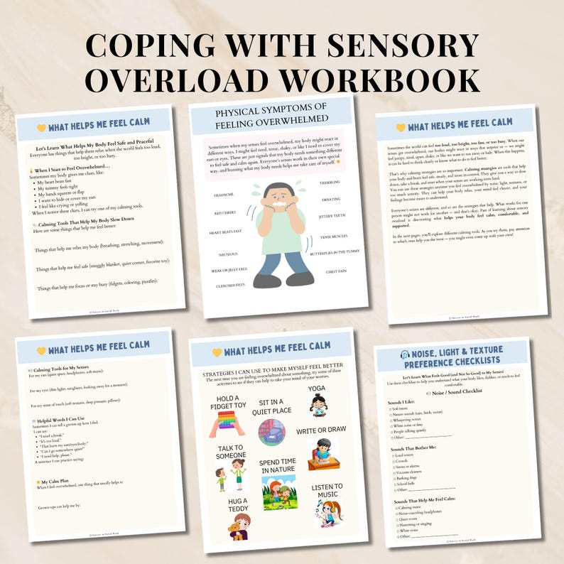 Sensory Overload Worksheets for Kids, Therapist Parents School ...