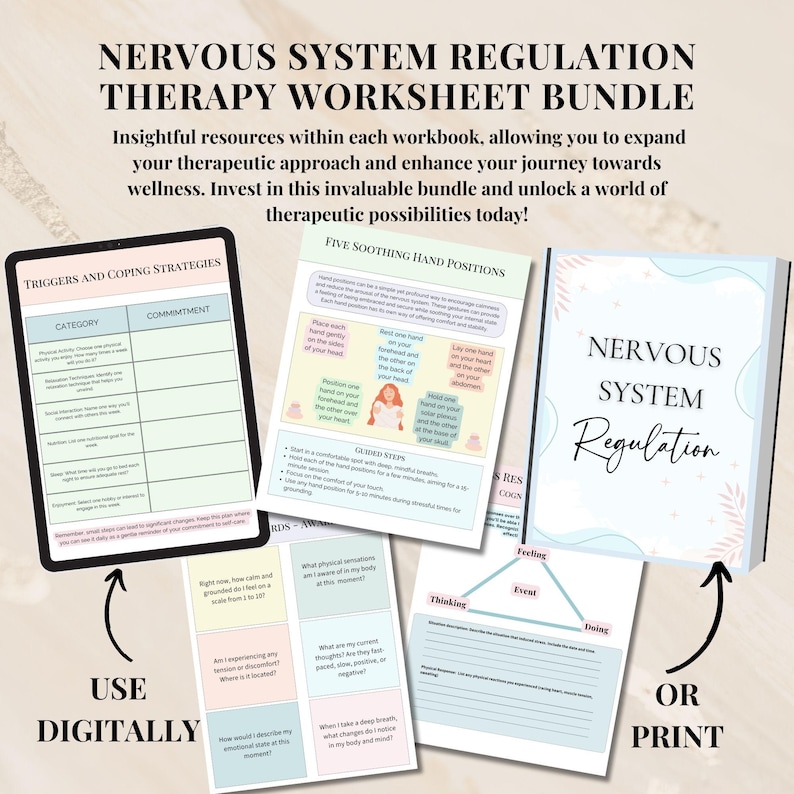 Nervous System Regulation Workbook, Polyvagal Theory Ladder Vagus Vagal ...
