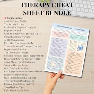 Therapy Cheat Sheet Bundle for Therapists and Mental Health ...