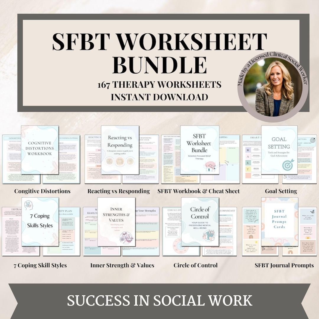 Solution Focused Therapy Mega Bundle, Mental Health,sfbt Worksheets ...