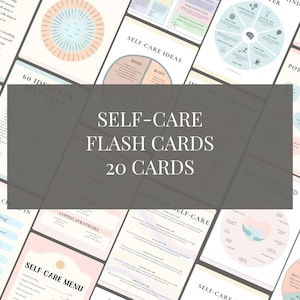 Self-care Flashcards, Therapy Office Art,school Counselor Office Decor ...