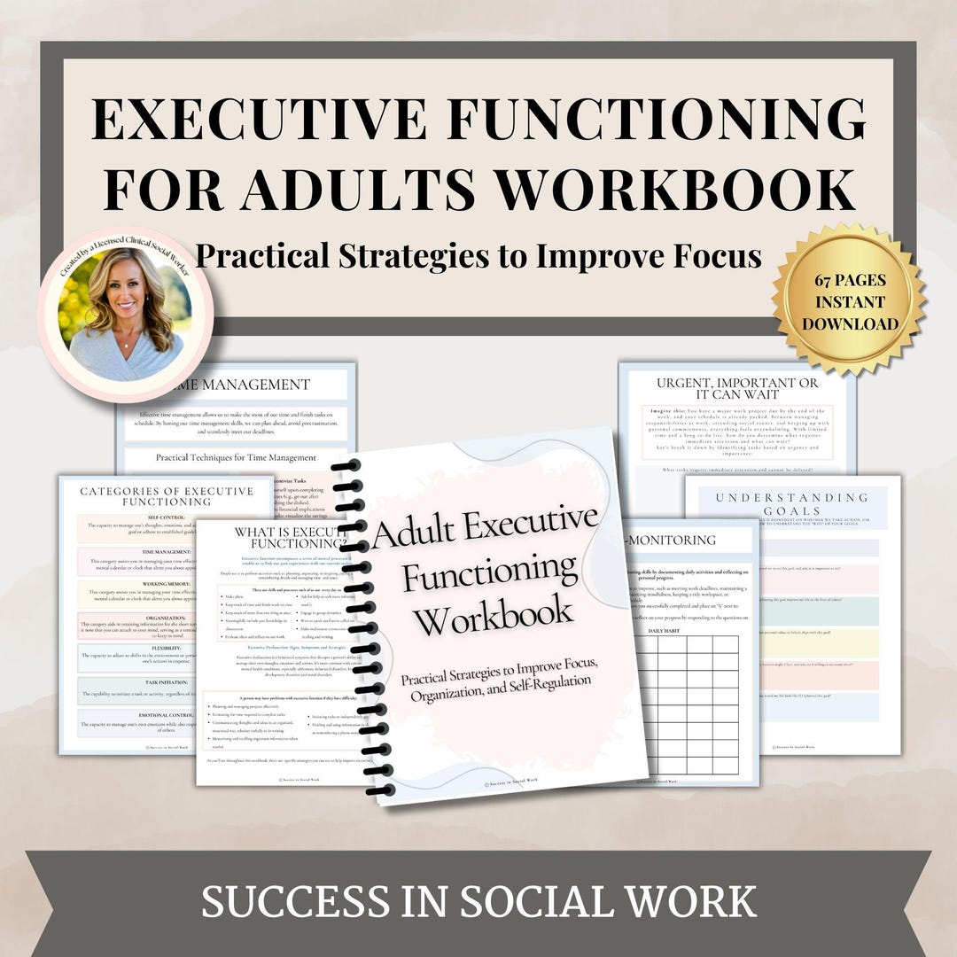 Executive Functioning Workbook for Adults, Adult Adhd,adhd Late ...