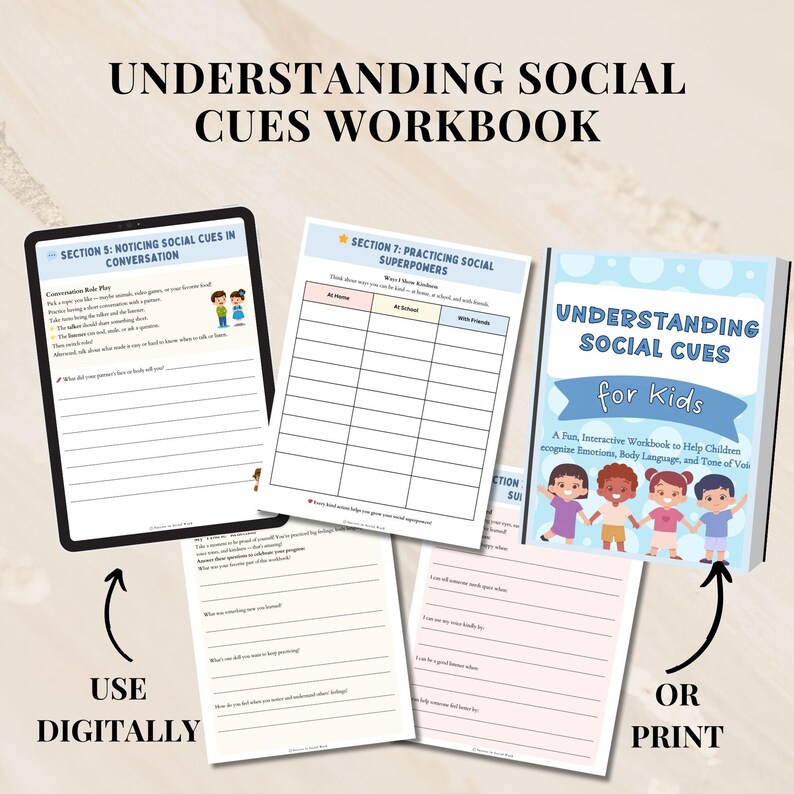 Understanding Social Cues Workbook for Therapist & Social Workers ...