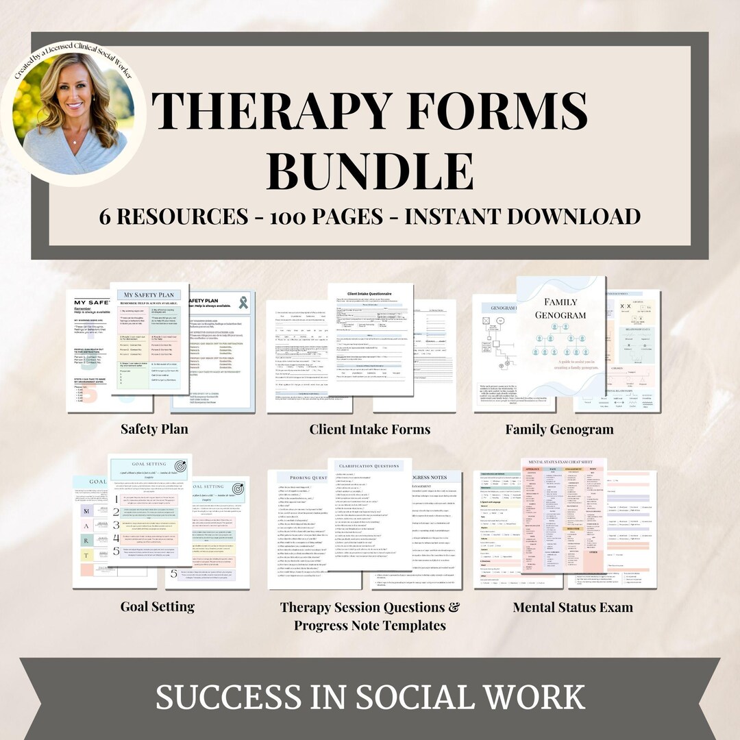 Therapy Office Forms Bundle, Therapy Interventions, Mental Status Exam ...