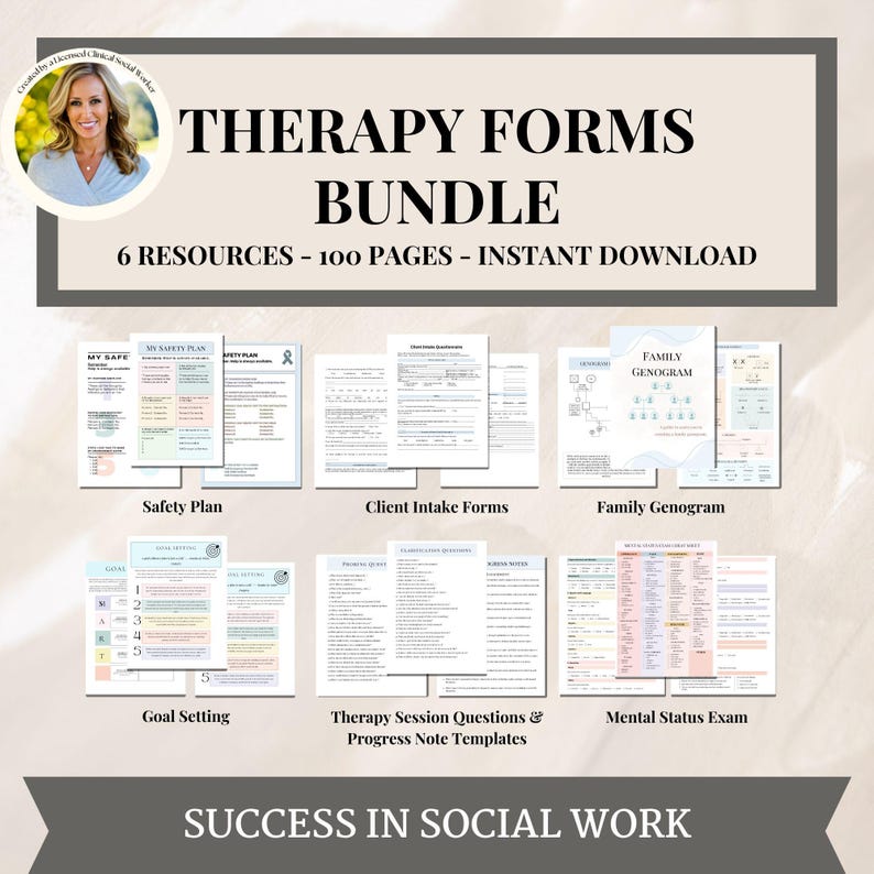 Therapy Office Forms Bundle, Therapy Interventions, Mental Status Exam ...
