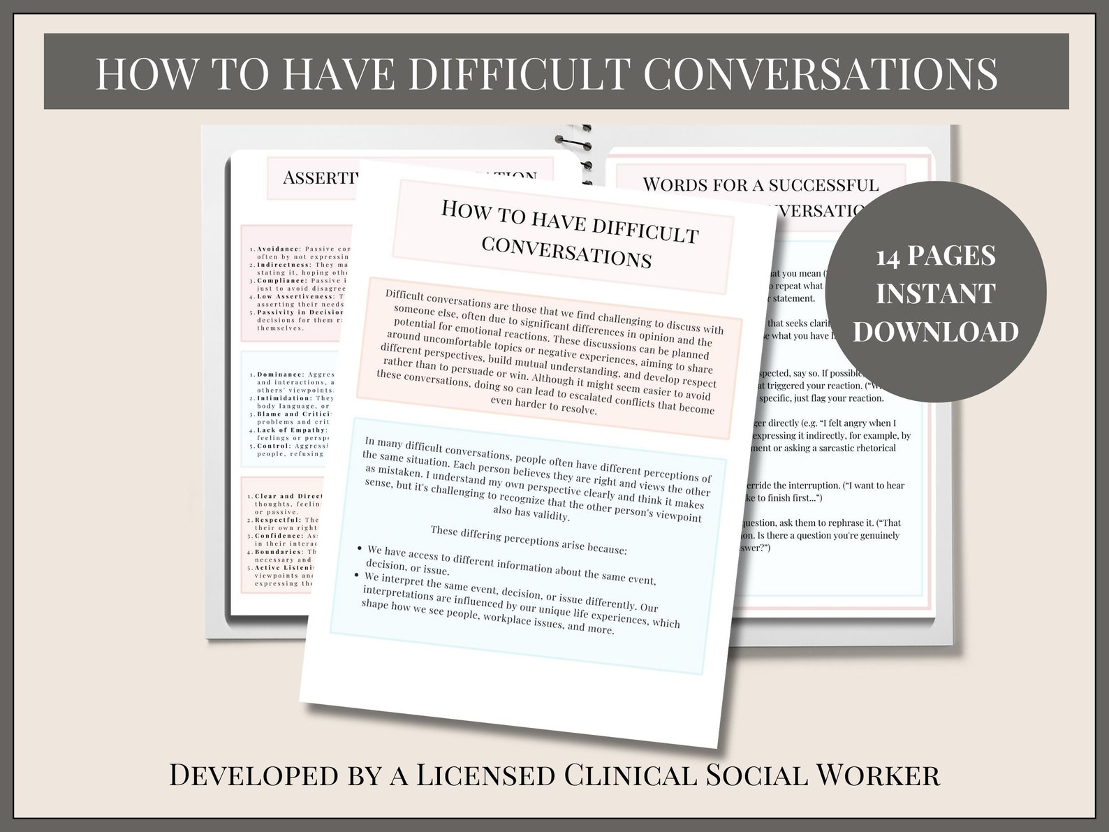 How to Have Difficult Conversations Therapy Worksheets, Conversations ...