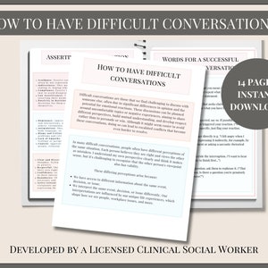 How to Have Difficult Conversations Therapy Worksheets, Conversations ...