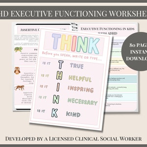 Executive Functioning Worksheets,adhd Worksheets,kids Teen Coping ...