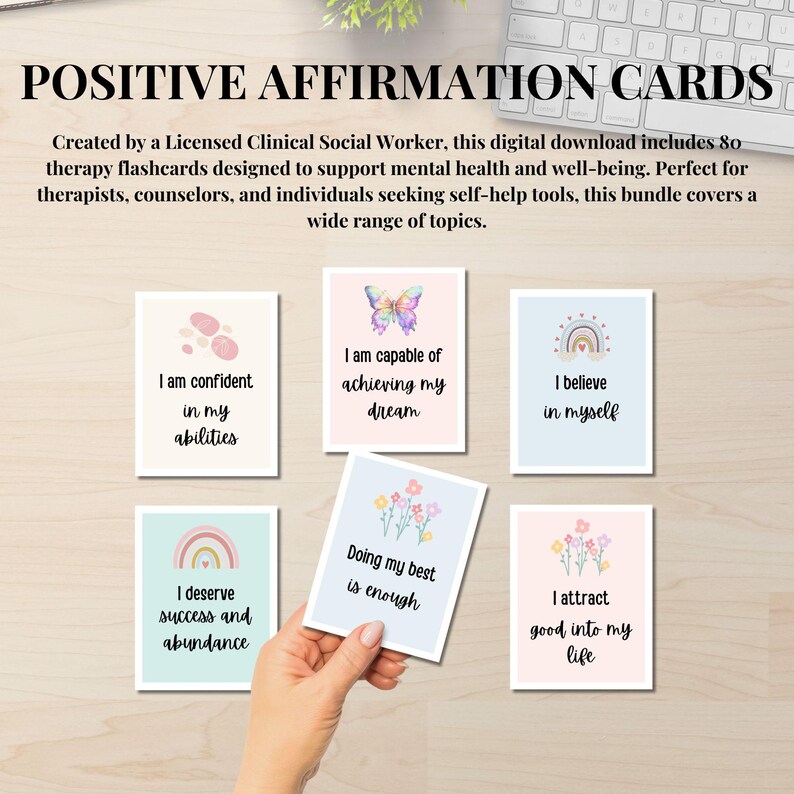 Affirmation Cards, Positive Quote Flash Cards, Affirmation Cards, Self ...