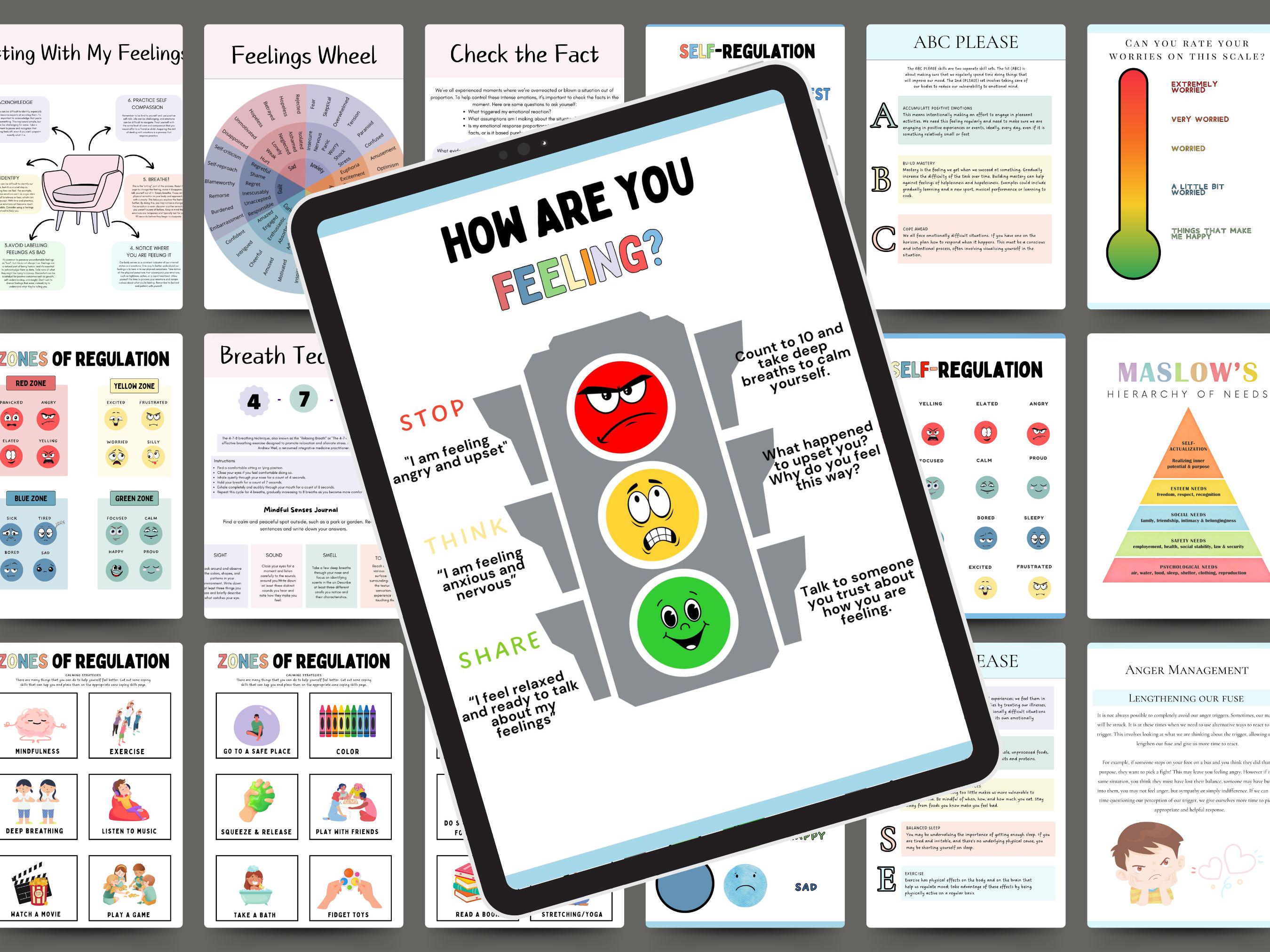 Emotional Regulation Self-regulation Flashcards, Calming Corner Tools ...