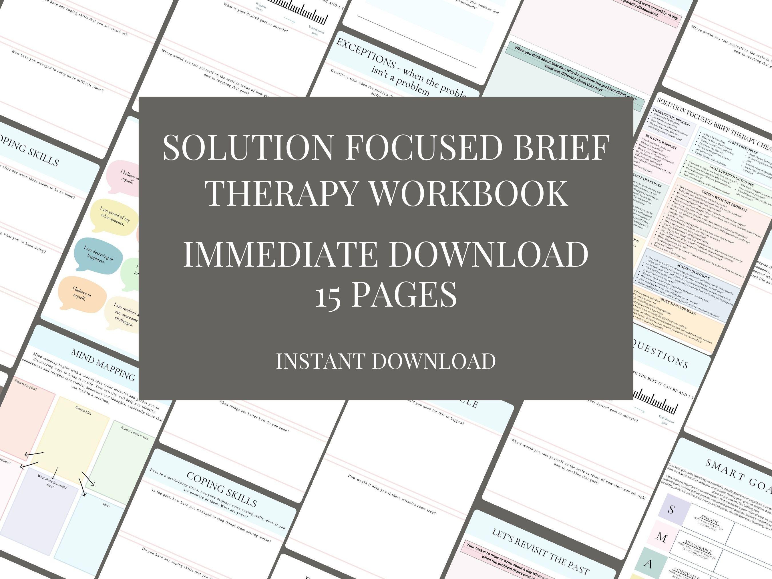 Solution Focused Therapy Worksheets, Mental Health,sfbt Worksheets ...