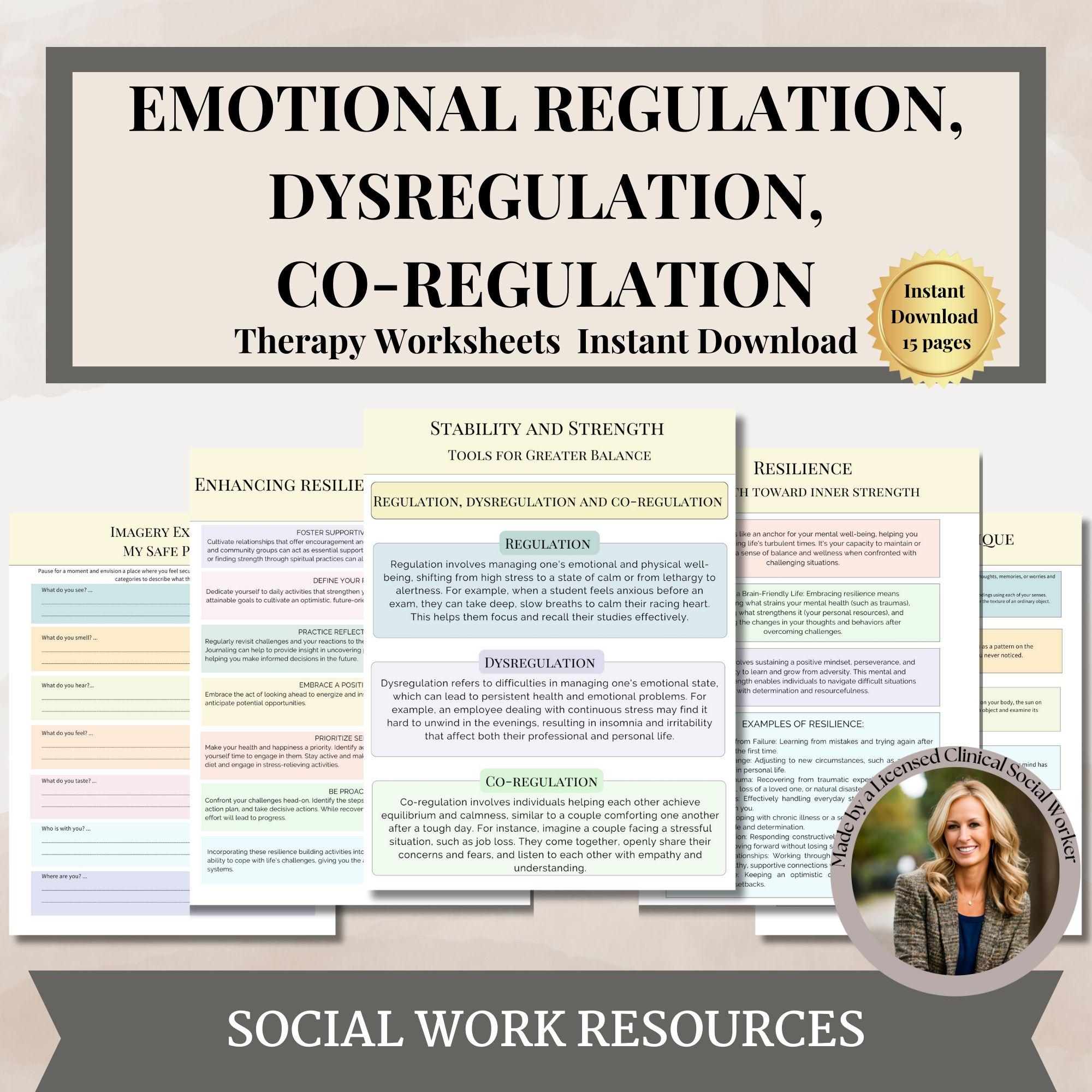 Trauma Therapy Worksheets Bundle,psychology Resources,polyvagal Theory ...
