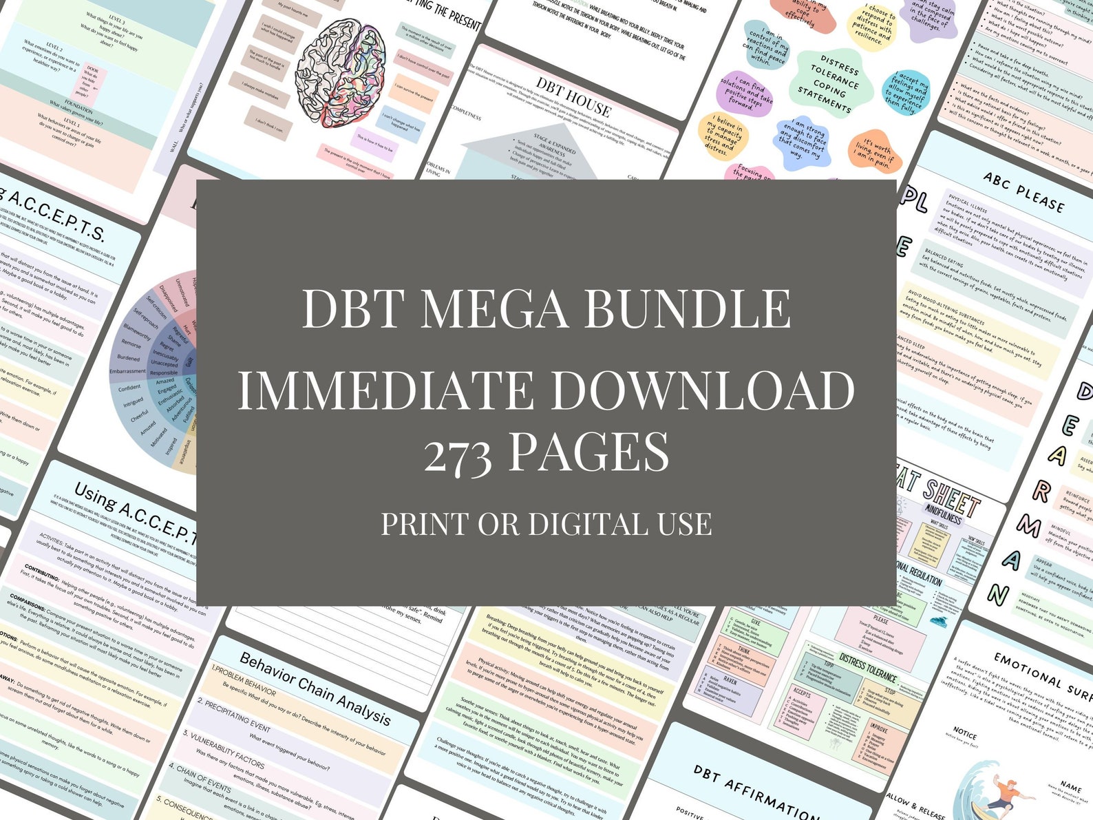 DBT MEGA BUNDLE, Dbt Workbook, Dbt Skills, Counselling Resources ...