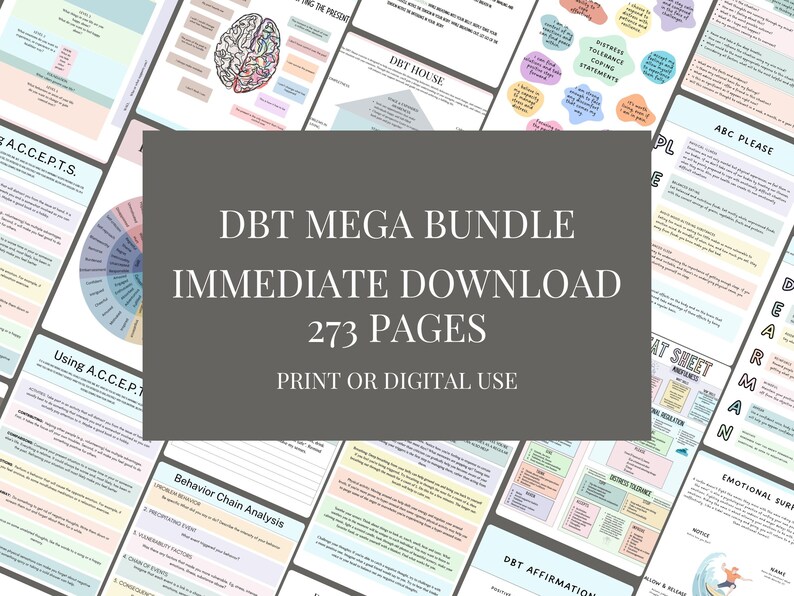 DBT MEGA BUNDLE, Dbt Workbook, Dbt Skills, Counselling Resources ...