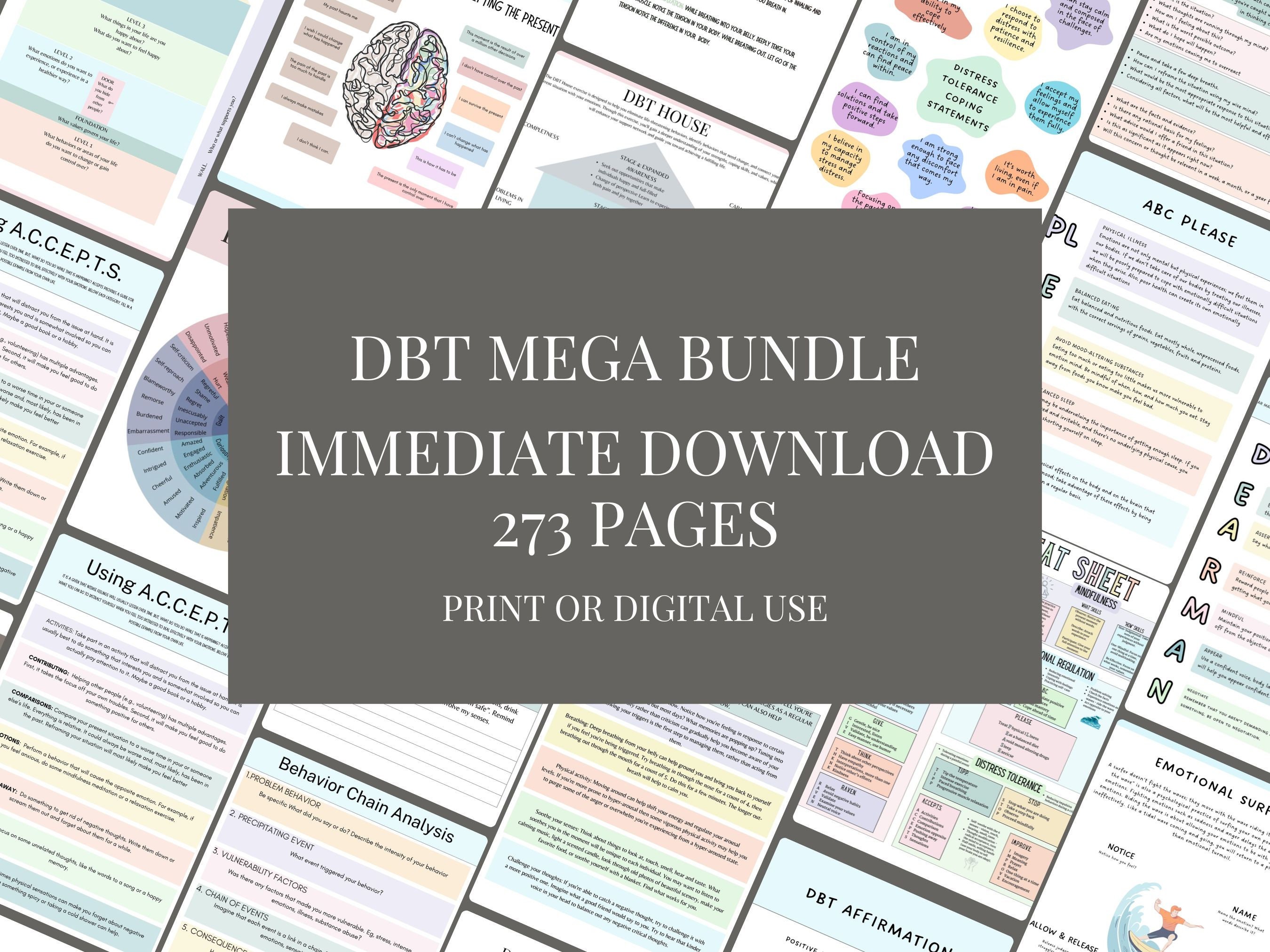 DBT MEGA BUNDLE, Dbt Workbook, Dbt Skills, Counselling Resources ...