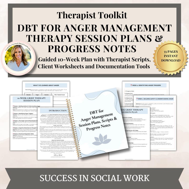 DBT for Anger Management Therapy Session Plans, Therapist Toolkit ...