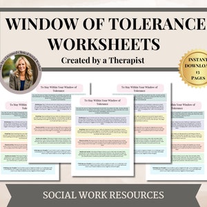 Window of Tolerance Nervous System Response, Therapy Worksheets, Window ...