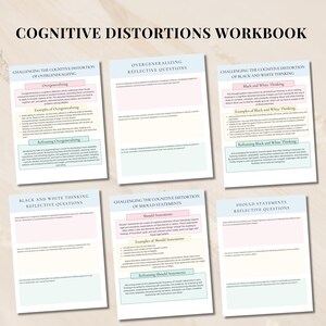 Cognitive Distortions Worksheets, Challenging Negative Thoughts ...