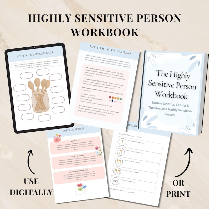 HSP Highly Sensitive Person Workbook Coping Skills Therapy Worksheets ...