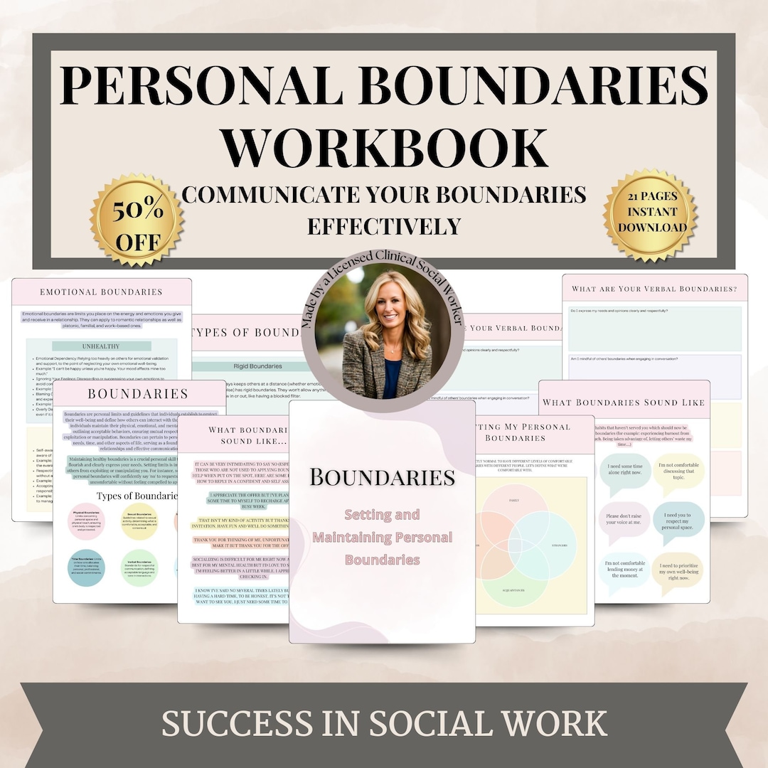 Boundaries Workbook, Boundaries Worksheets, DBT Skills, DBT Therapy ...