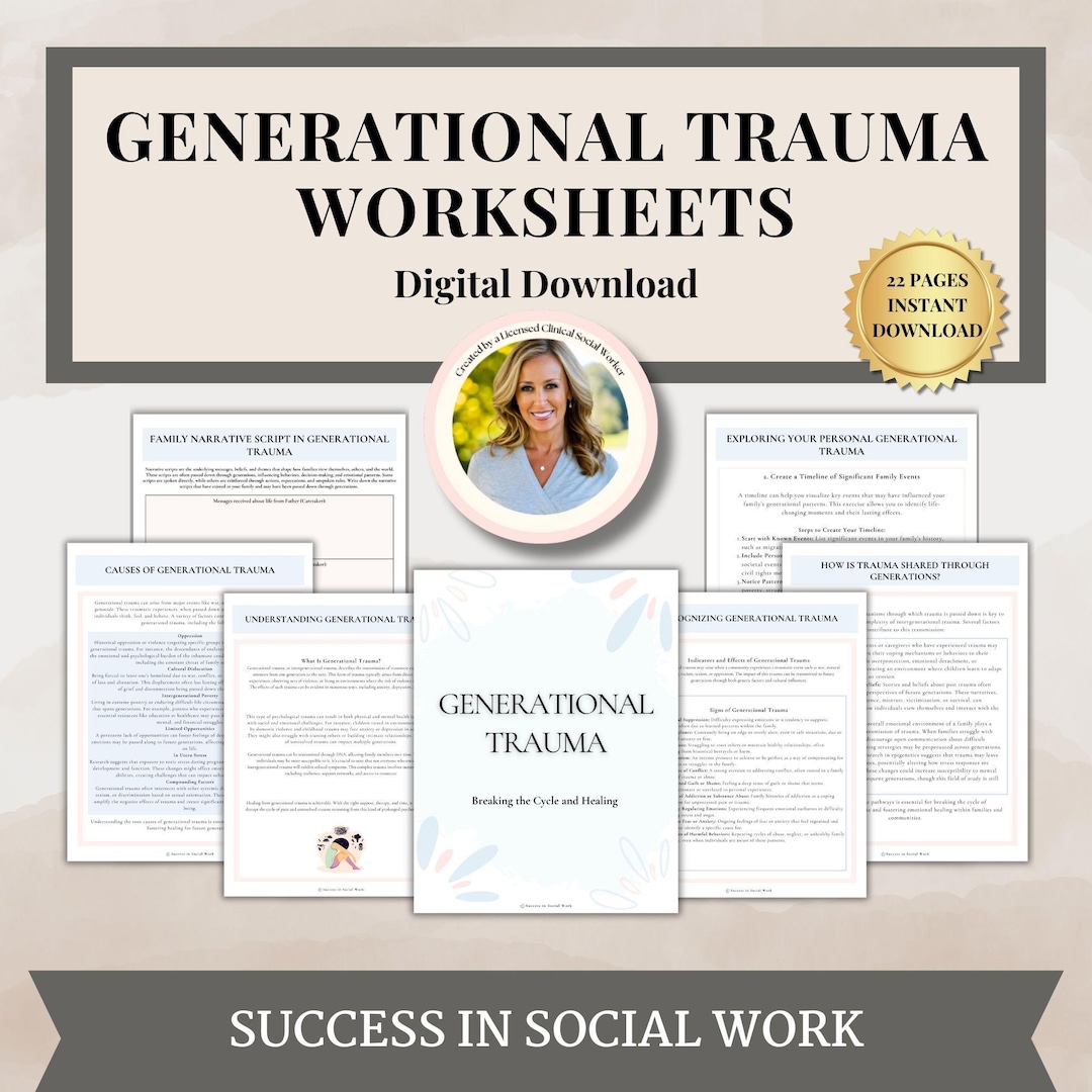 Generational Trauma Workbook for Therapist, PTSD, Therapy Worksheets ...