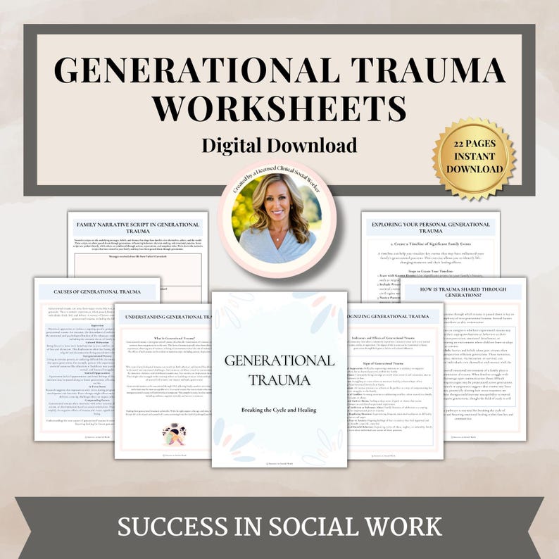 Generational Trauma Workbook for Therapist, PTSD, Therapy Worksheets ...