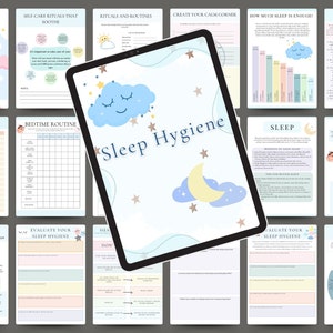 Sleep Hygiene Worksheets, Sleep Journal, Therapy Office Decor, Self ...