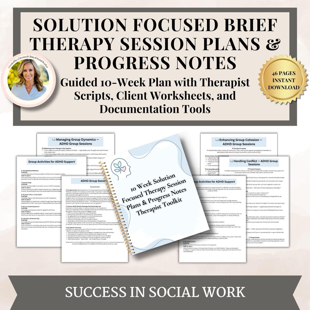 SFBT Therapy Progress Note Templates, Therapy Note Sentence Starters ...