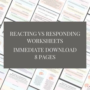 Responding Vs Reacting Worksheets Therapy Worksheets for Conflict ...