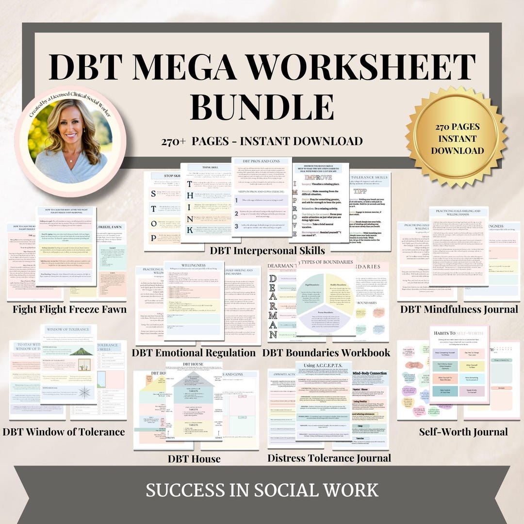 DBT MEGA BUNDLE, Dbt Workbook, Dbt Skills, Counselling Resources ...