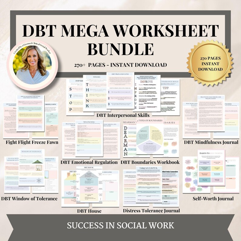 DBT MEGA BUNDLE, Dbt Workbook, Dbt Skills, Counselling Resources ...
