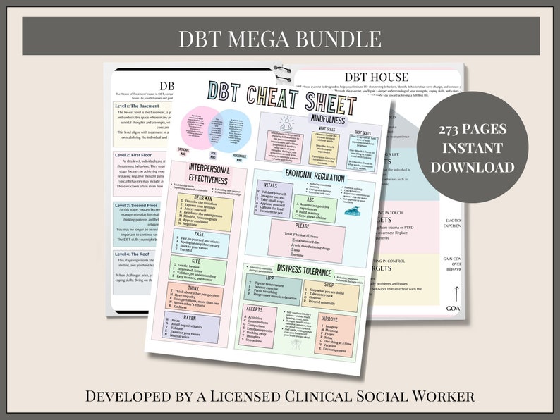 DBT MEGA BUNDLE, Dbt Workbook, Dbt Skills, Counselling Resources ...