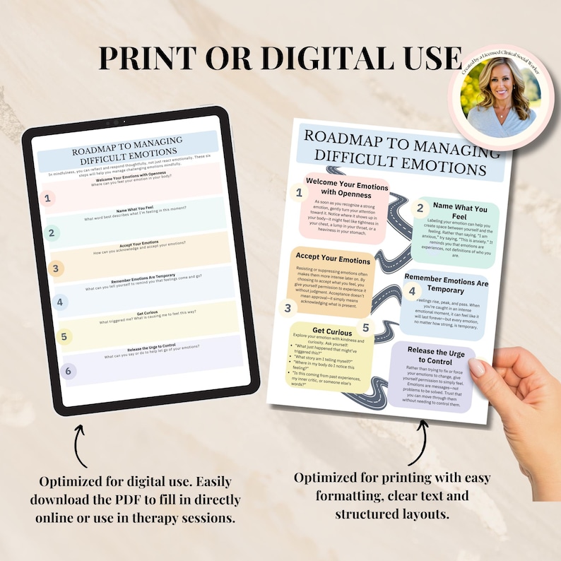 Roadmap for Managing Difficult Emotions Feelings Wheel Worksheet PDF ...