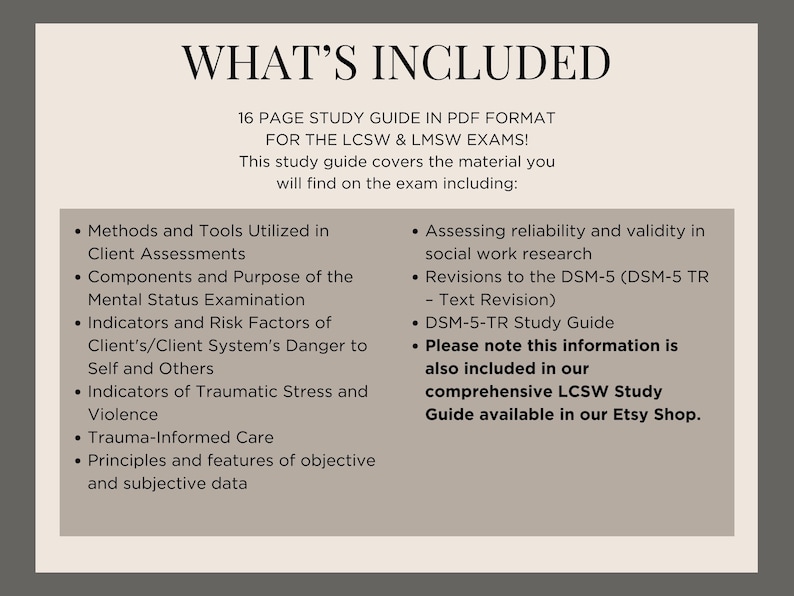 Social Work Study Guide,lcsw/lmsw Study Guide,assessment Treatment and ...