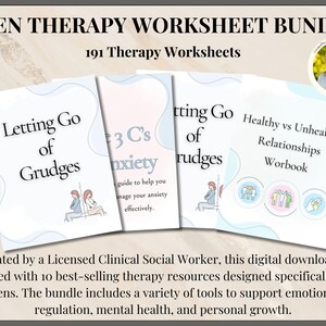 Teen Therapy Worksheet Mega Bundle Life Skills Worksheet Bundle ...