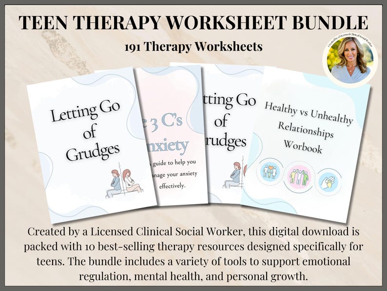 Teen Therapy Worksheet Mega Bundle Life Skills Worksheet Bundle ...