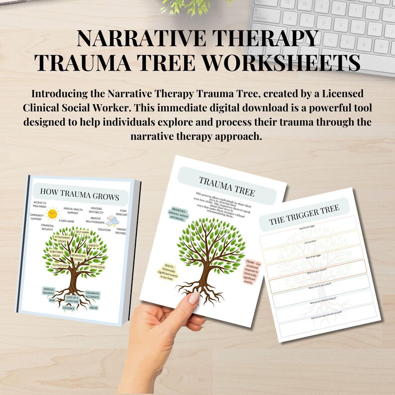 Trauma Tree Narrative Therapy Life Story Worksheet, Tree of Life, PTSD ...
