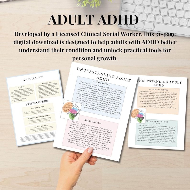 Adult ADHD Therapy Workbook, Adult Adhd Planner, ADHD Late Diagnosis ...
