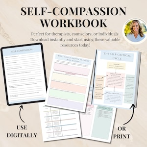 Self-compassion Journal, Therapy Journal, Therapy Worksheets, Mental ...