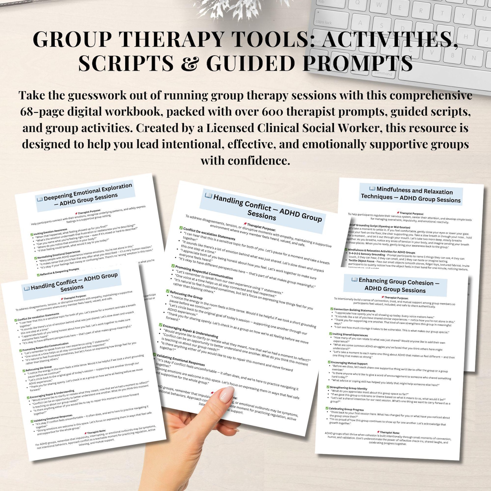 Group Therapy Workbook & Cheat Sheet, Counseling Template, Therapist ...