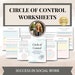 Circle of Control Therapy Worksheets, Worry Worksheets, Things I Can ...