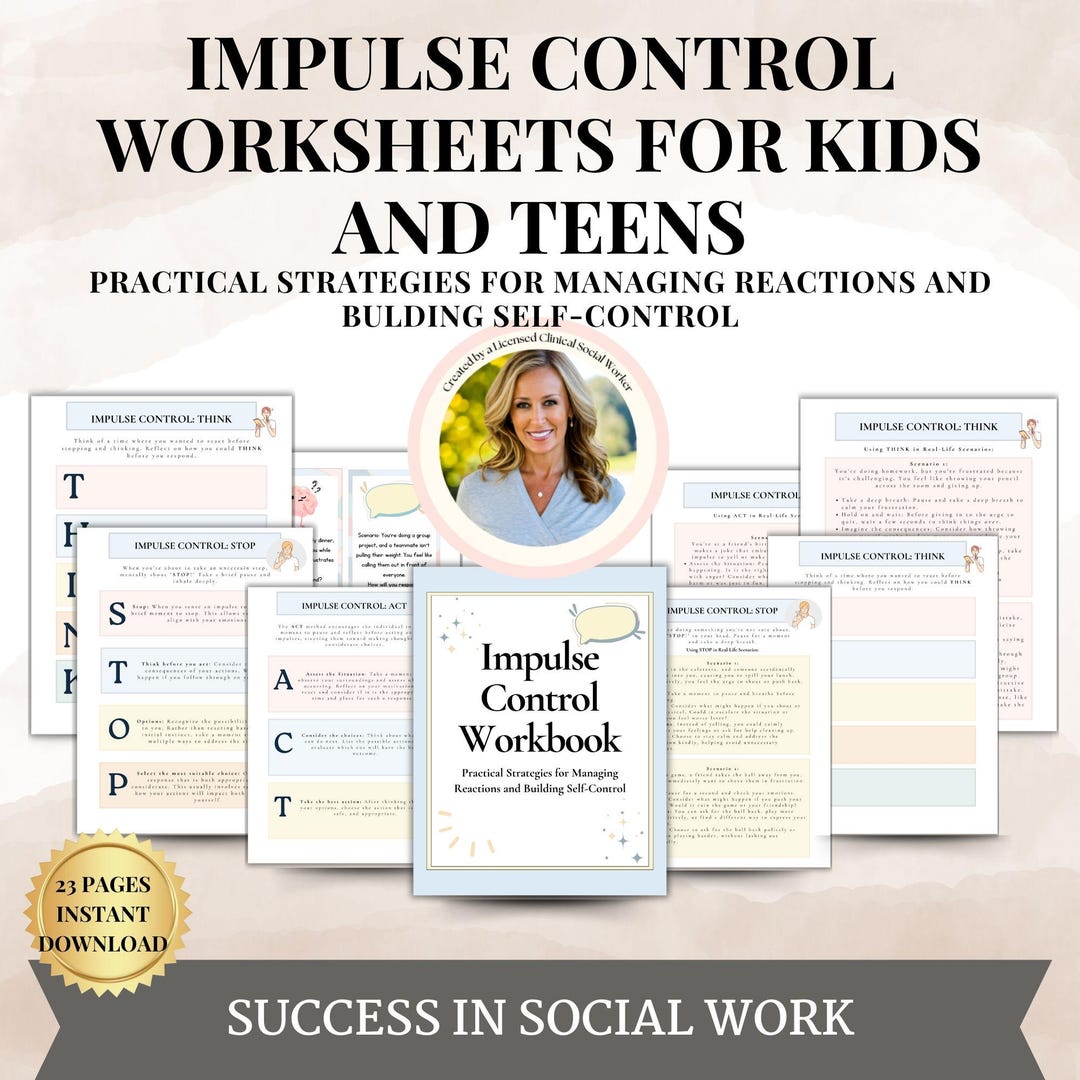 Impulse Control Workbook for Kids and Teens, Emotional Regulation ...