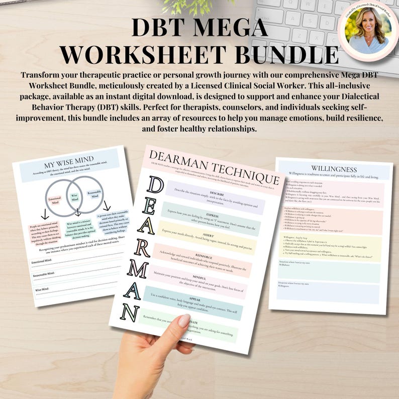 DBT MEGA BUNDLE, Dbt Workbook, Dbt Skills, Counselling Resources ...