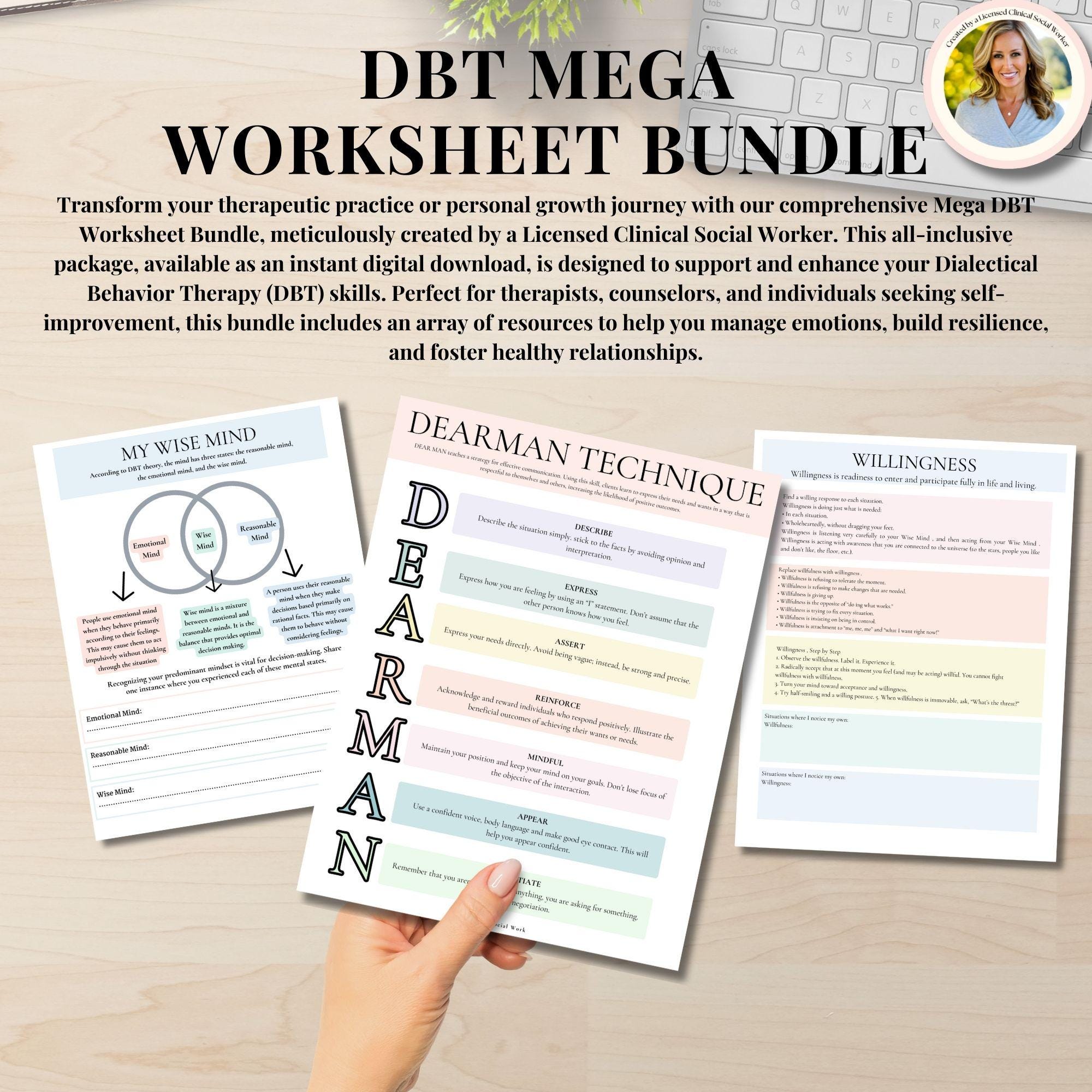DBT MEGA BUNDLE, Dbt Workbook, Dbt Skills, Counselling Resources ...